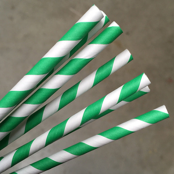 Eco Paper Straw - Jumbo Green/White – Cobalt Blue Australasia